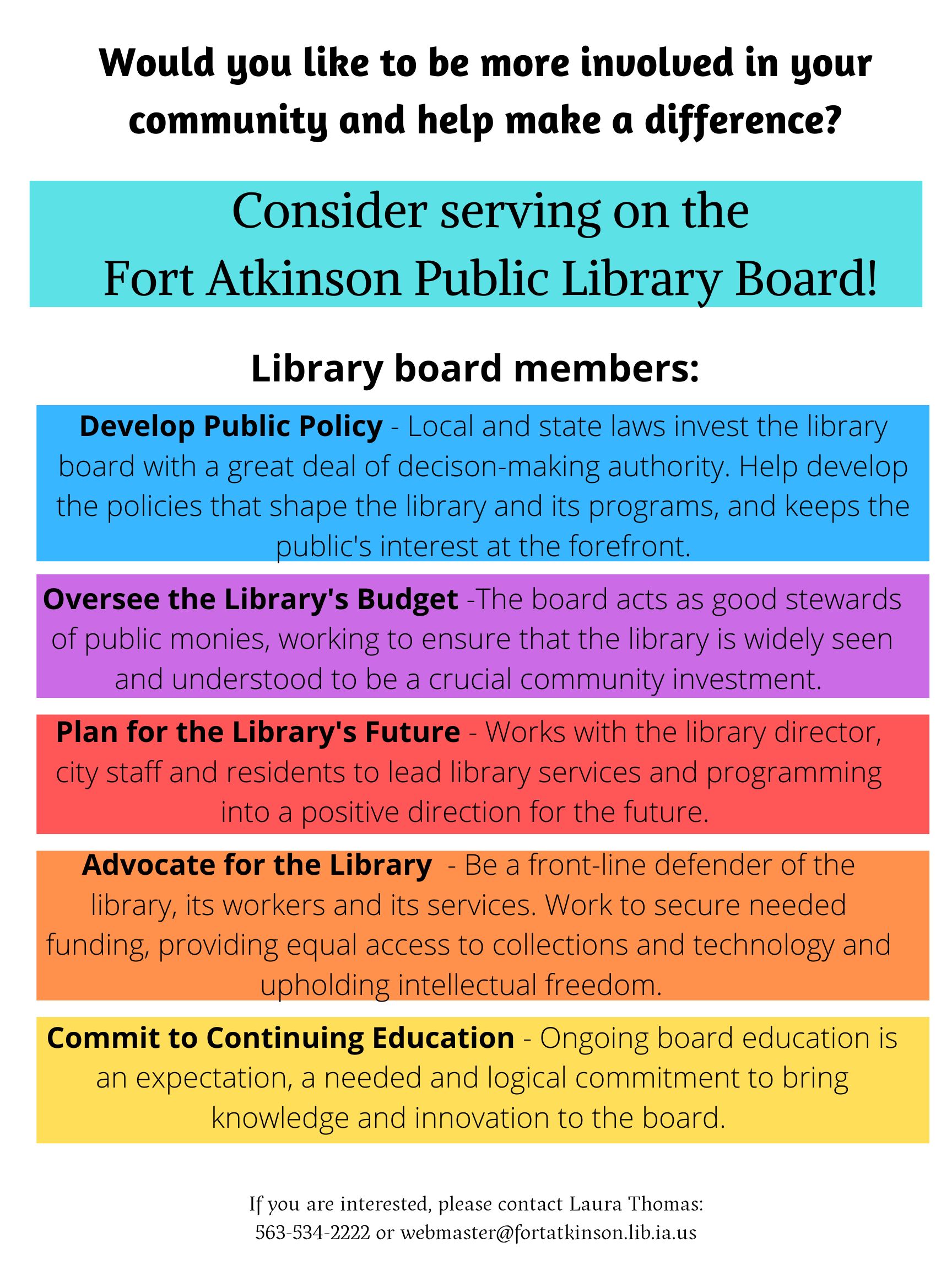 Library Board :: Fort Atkinson Public Library